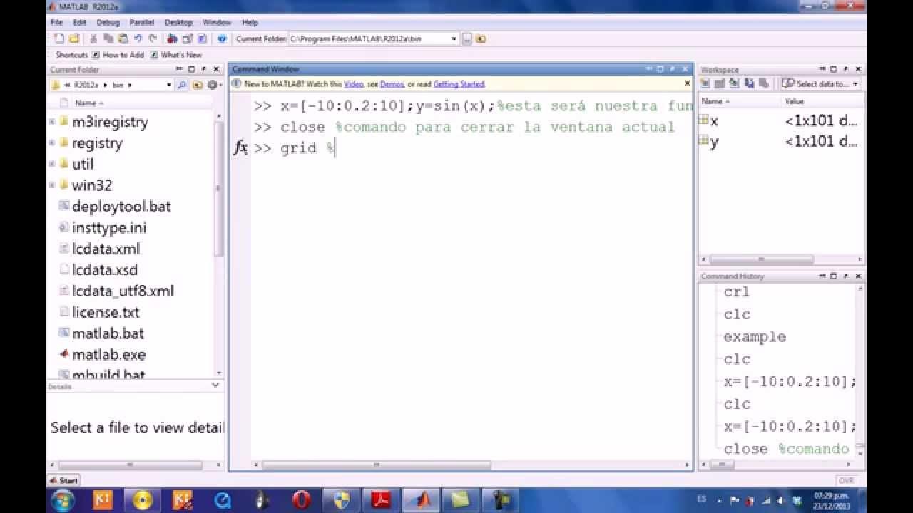 como graficar una funcion seno en matlab - YouTube