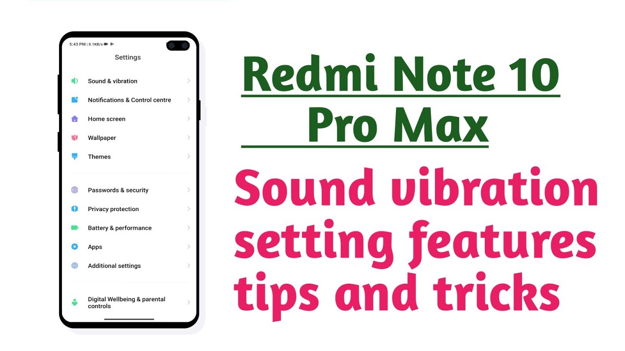 Redmi Note 10 Pro Max , Sound vibration setting features tips and ...