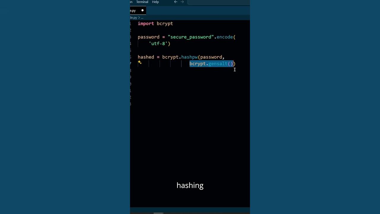 Secure Password Hashing In Python With Bcrypt Youtube