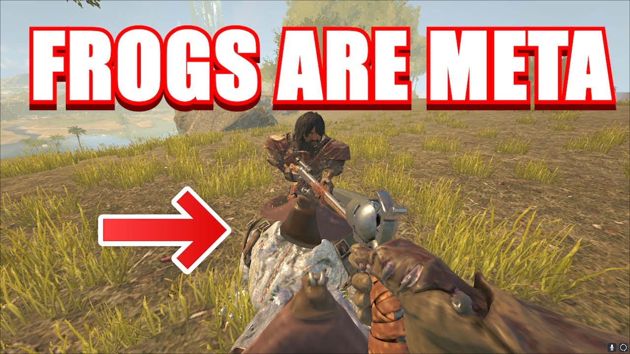 I MEATRAN a BASE with a FROG?! ARK Official Beginners PVP - YouTube