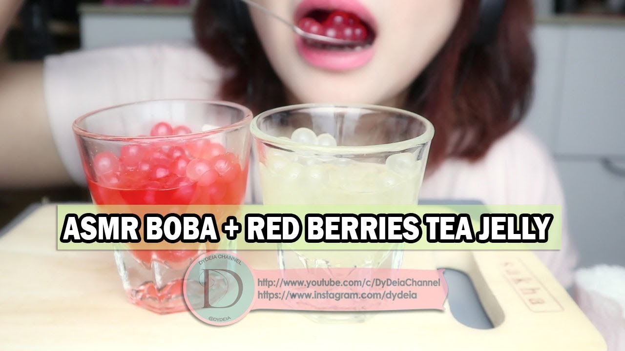 ASMR POPPING BOBA(REQUEST)+ BATAGOR KUAH + RED BERRIES TEA JELLY | ASMR ...
