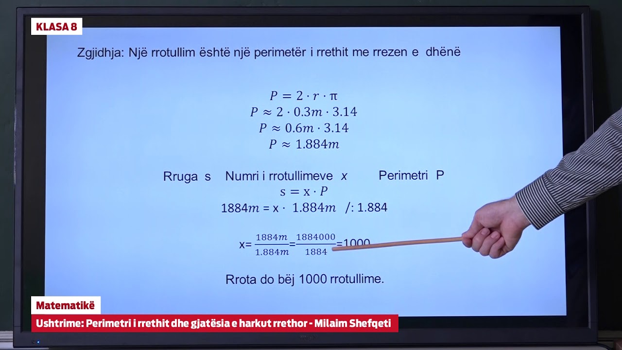 8550 - Matematikë - Ushtrime: Perimetri i rrethit dhe gjatësia e harkut ...