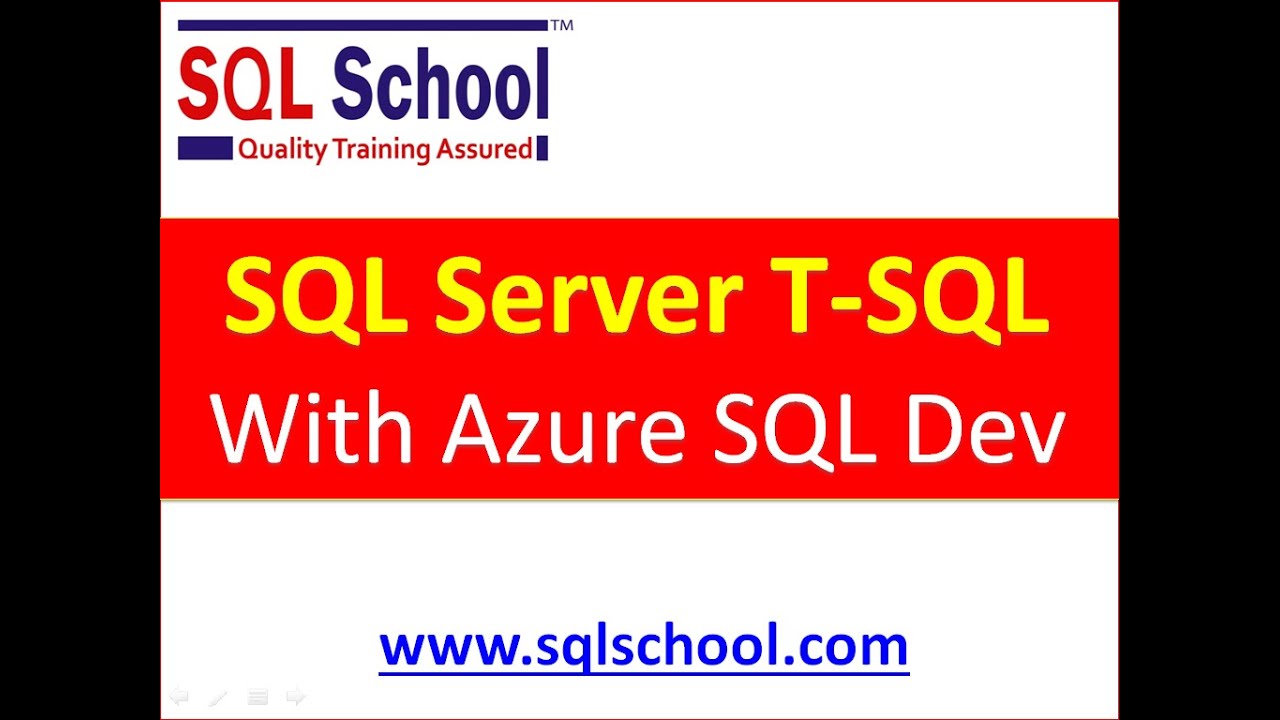 Sql Server Training With T Sql Programming Youtube 3272