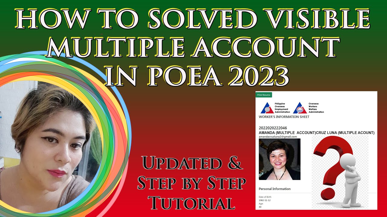 HOW TO SOLVED VISIBLE MULTIPLE ACCOUNT IN POEA / MULTIPLE ACCOUNT IN POEA / HELPDESK POEA - YouTube