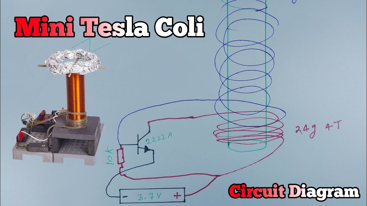 Diy Mini Tesla Coli | How To Make Tesla Coli | Very High Voltage ...