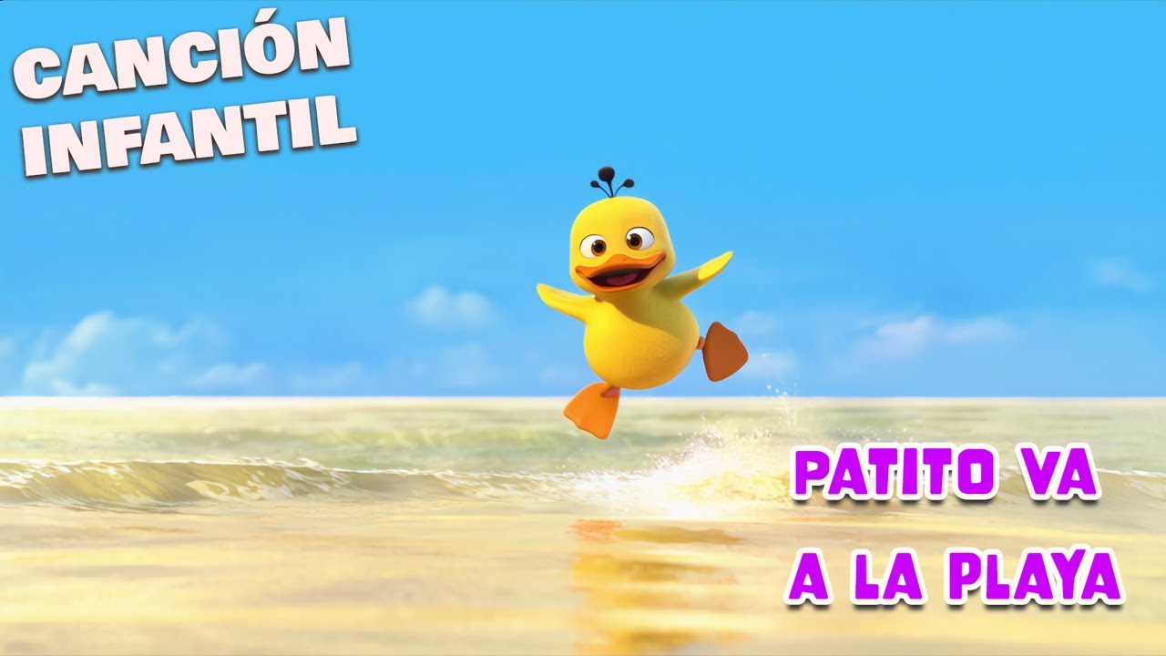 Patito Va a la Playa 🌧️ | ¡Patito lee cuentos con lluvia suave y mar de ...