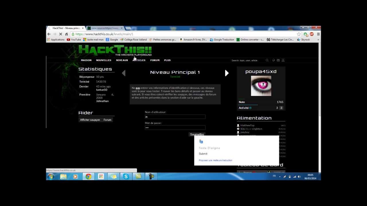 Hack this main level 1 - YouTube