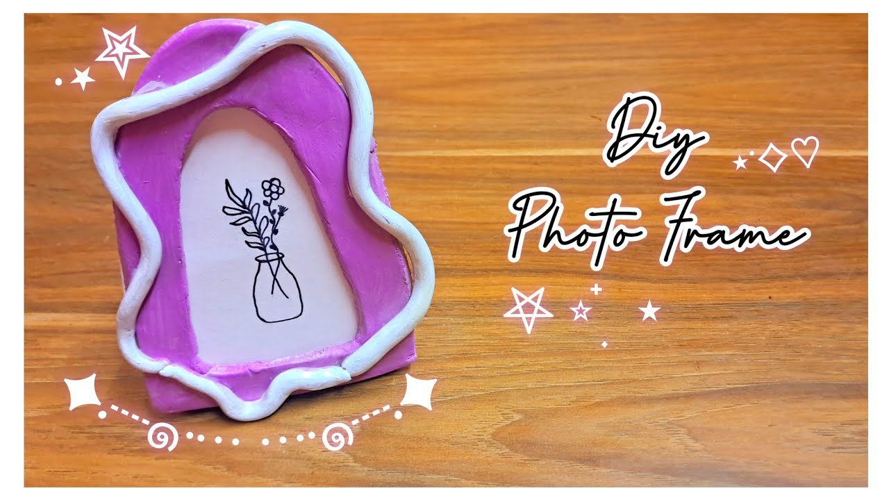 Make a photo frame with me/DIY clay photo frame/cute ideas with mouldit ...