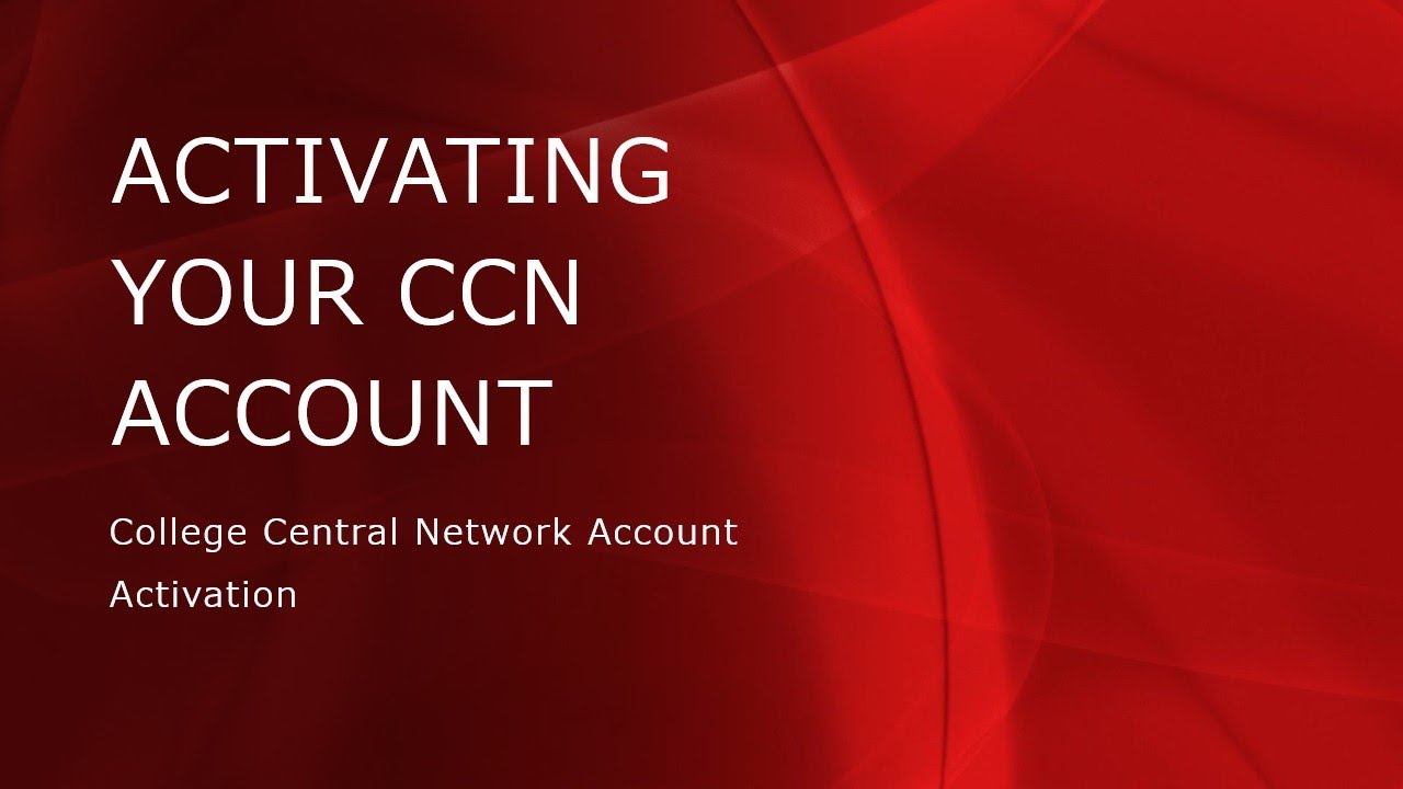 CCN Activate Account - YouTube
