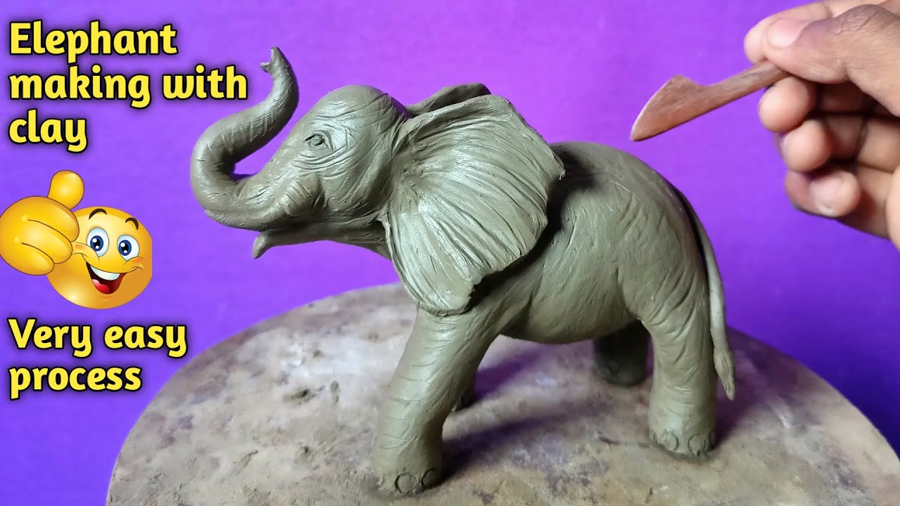 Elephant Making With Clay | Very Easy Process | Clay Elephant - YouTube
