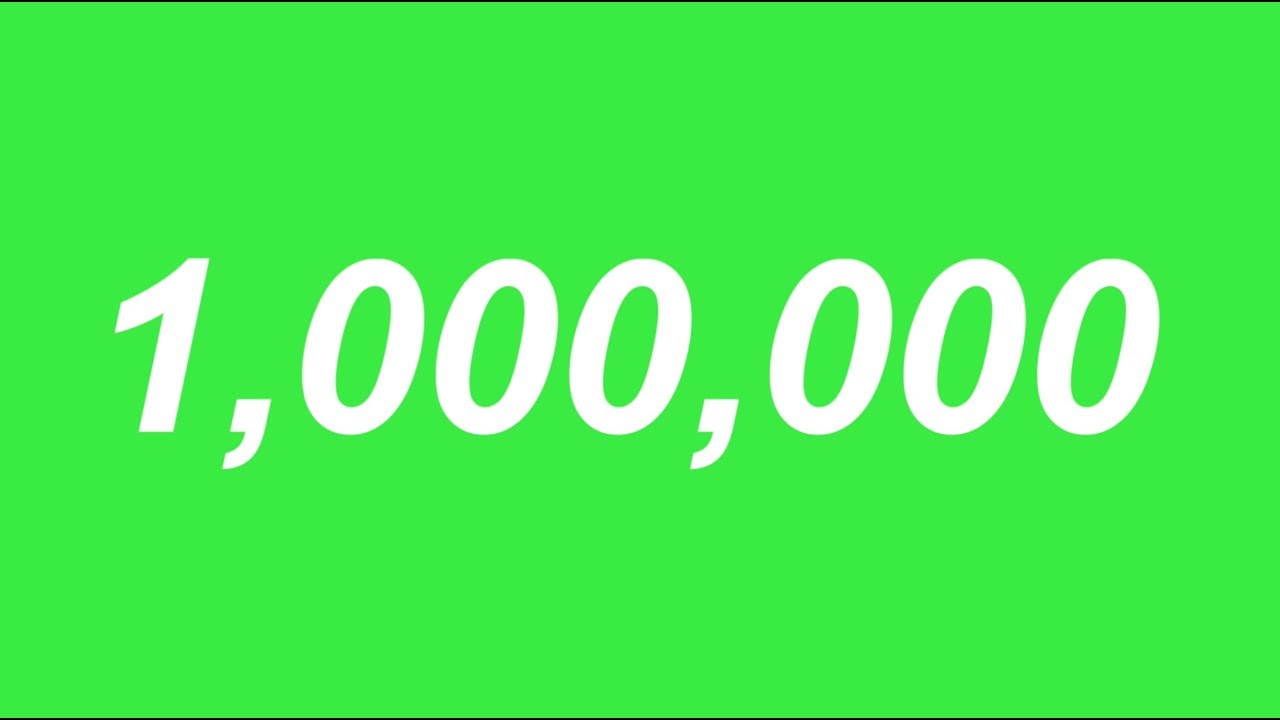 Green Screen Counter 1.000.000 (one million) [White] - YouTube