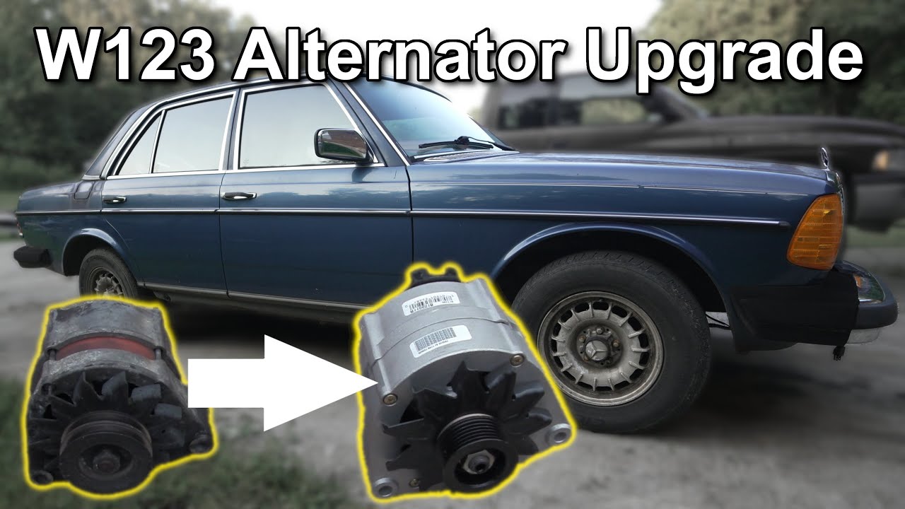 W123 Alternator AL129X upgrade, 65a to 115a charging system - YouTube