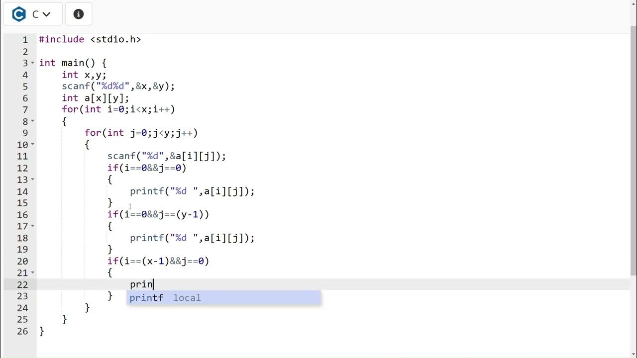 SKILLRACK - DAILY CHALLENGE - 22/03/2023 - CORNER ELEMENTS - PROGRAM ID 7943 (C PROGRAMMING ...