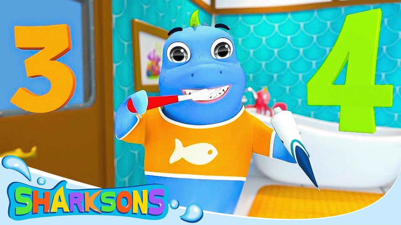 Brush Your Teeth Song | The Sharksons - Songs for Kids | Nursery Rhymes ...