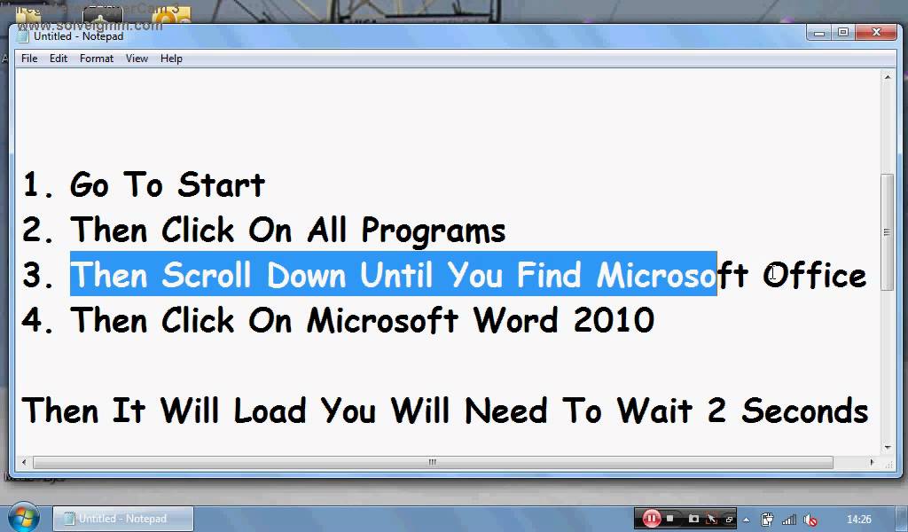 How To Open Microsoft Office Word 2010 - YouTube