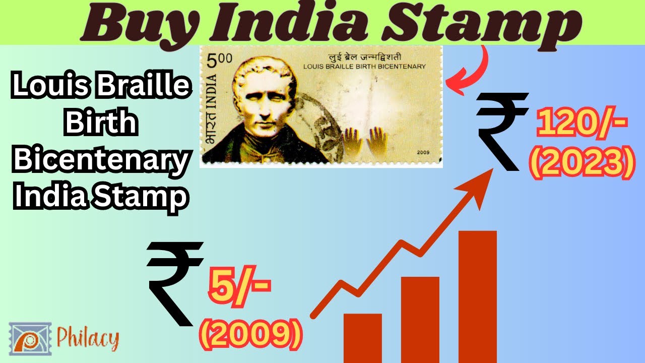 Louis Braille Birth Bicentenary India Stamp | Buy from Philacy - YouTube