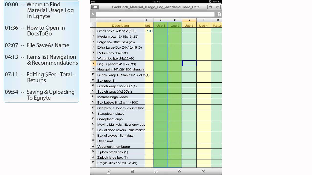 Material Usage Log Tutorial - YouTube
