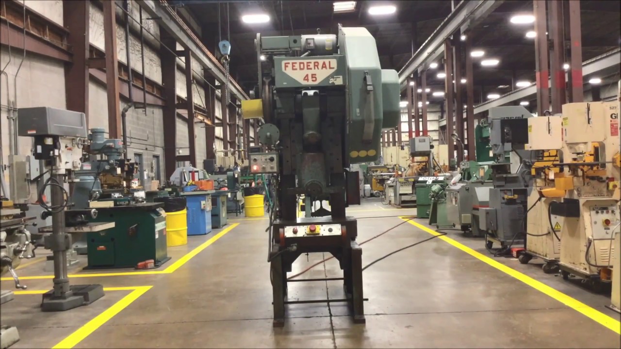 Used 45 Ton Federal O.B.I. Punch Press, #27448 - YouTube