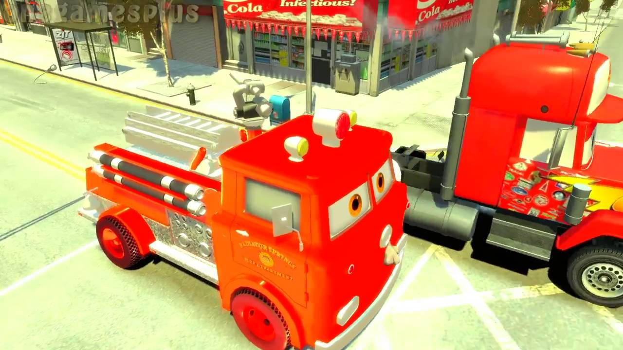 Disney PIXAR cars Red Fire Truck Mack Truck and Minions Children's ...