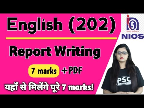 Nios Class 10 English Report Writing 7 marks | Practice Session - YouTube
