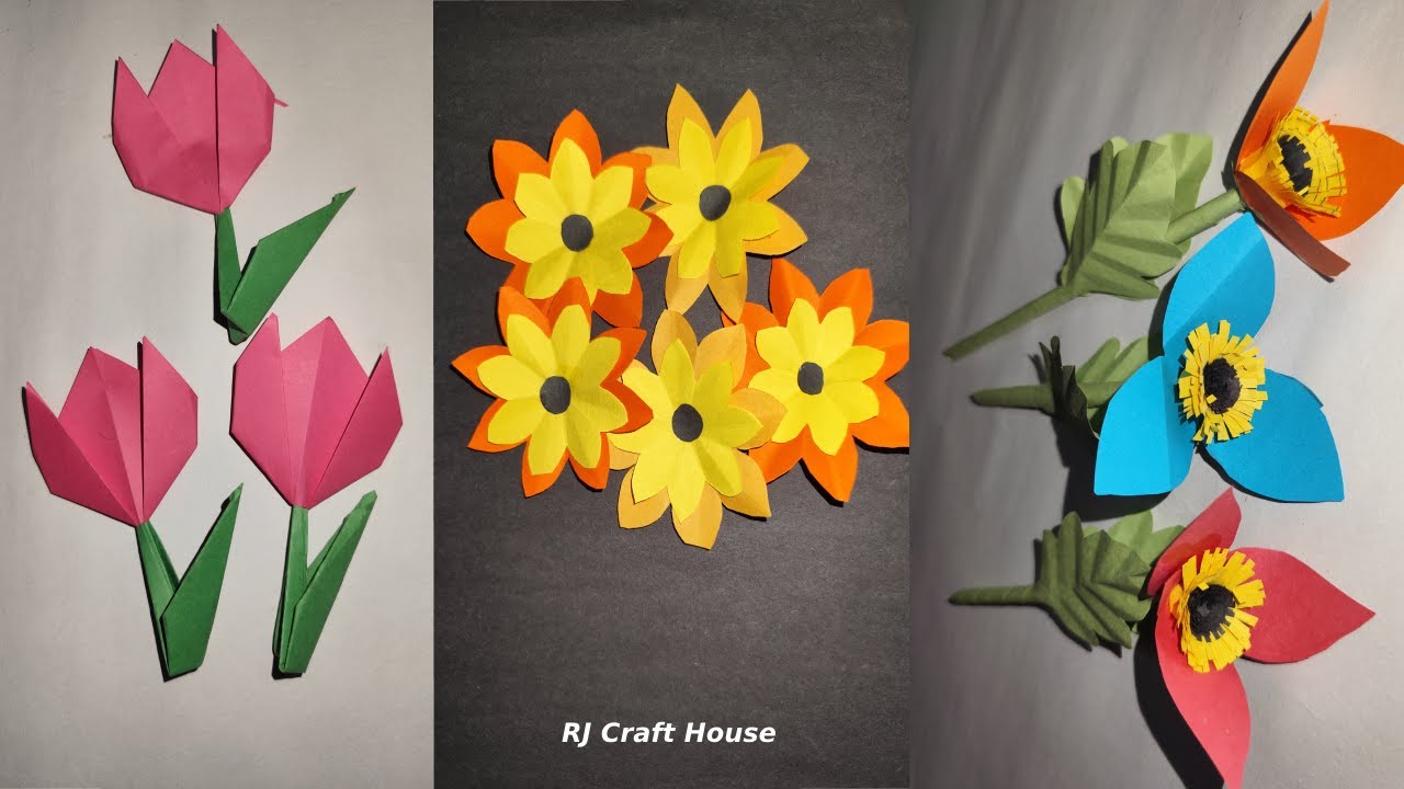 How to Make Beautiful flowers | Flowers out of paper | Simple Paper ...