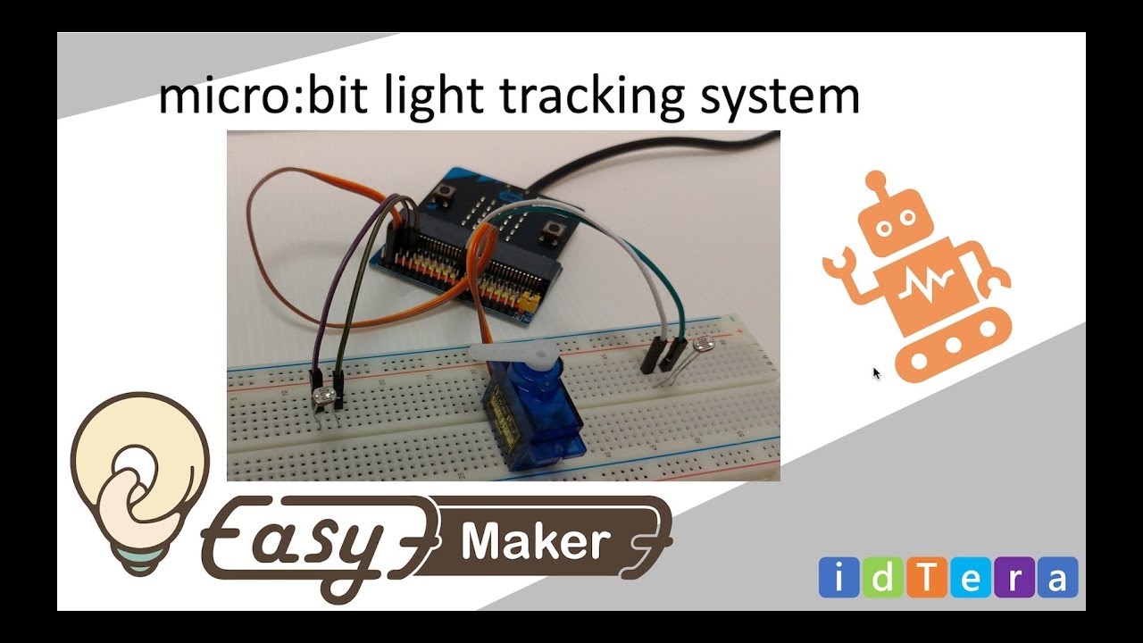 micro:bit code light tracking system Servo SG90 Photoresistor - YouTube