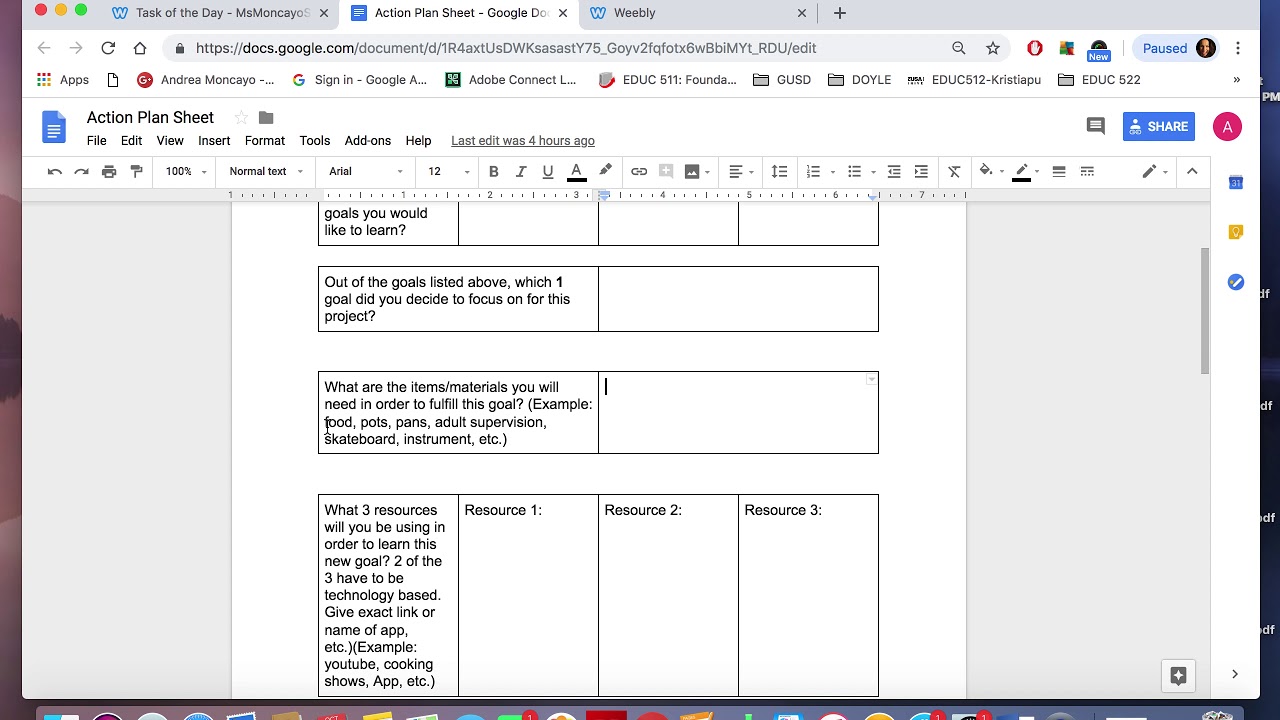 6th grade Action Plan Explanation - YouTube