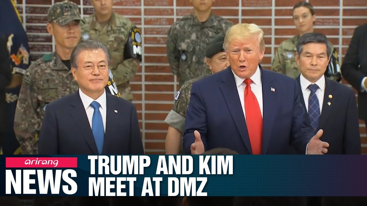 U.S. President Trump and North Korean leader Kim meet at DMZ - YouTube