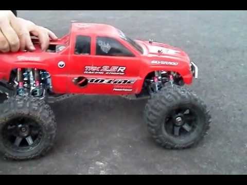 T-maxx converted to E-maxx brushless - YouTube