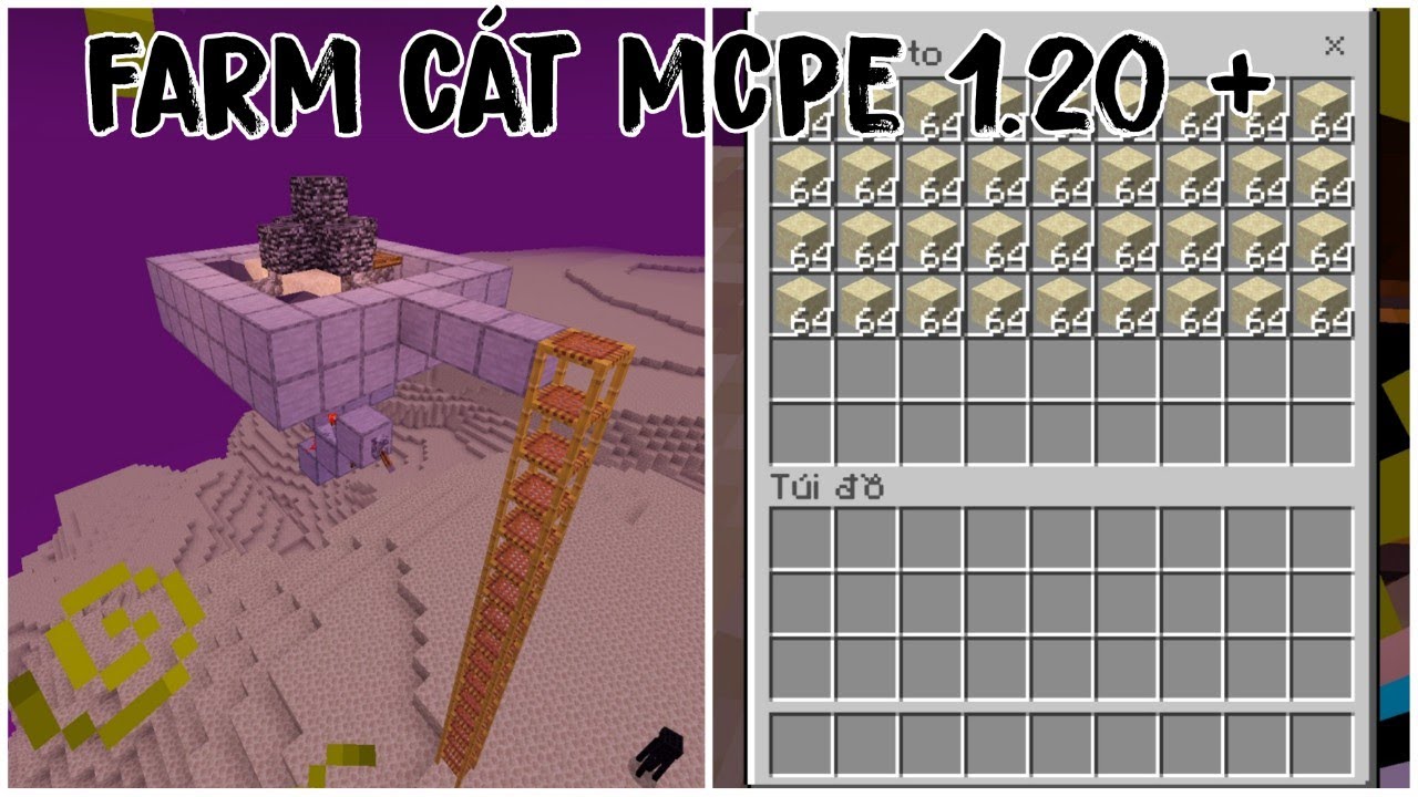 Cách xây máy farm cát trong minecraft 1.20 - YouTube
