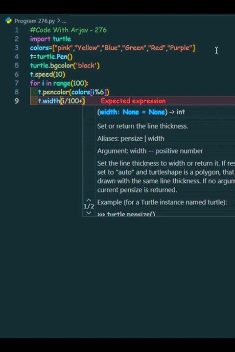Python Turtle Graphic Designπππ₯°π₯° Python Coding Status ππ Shorts