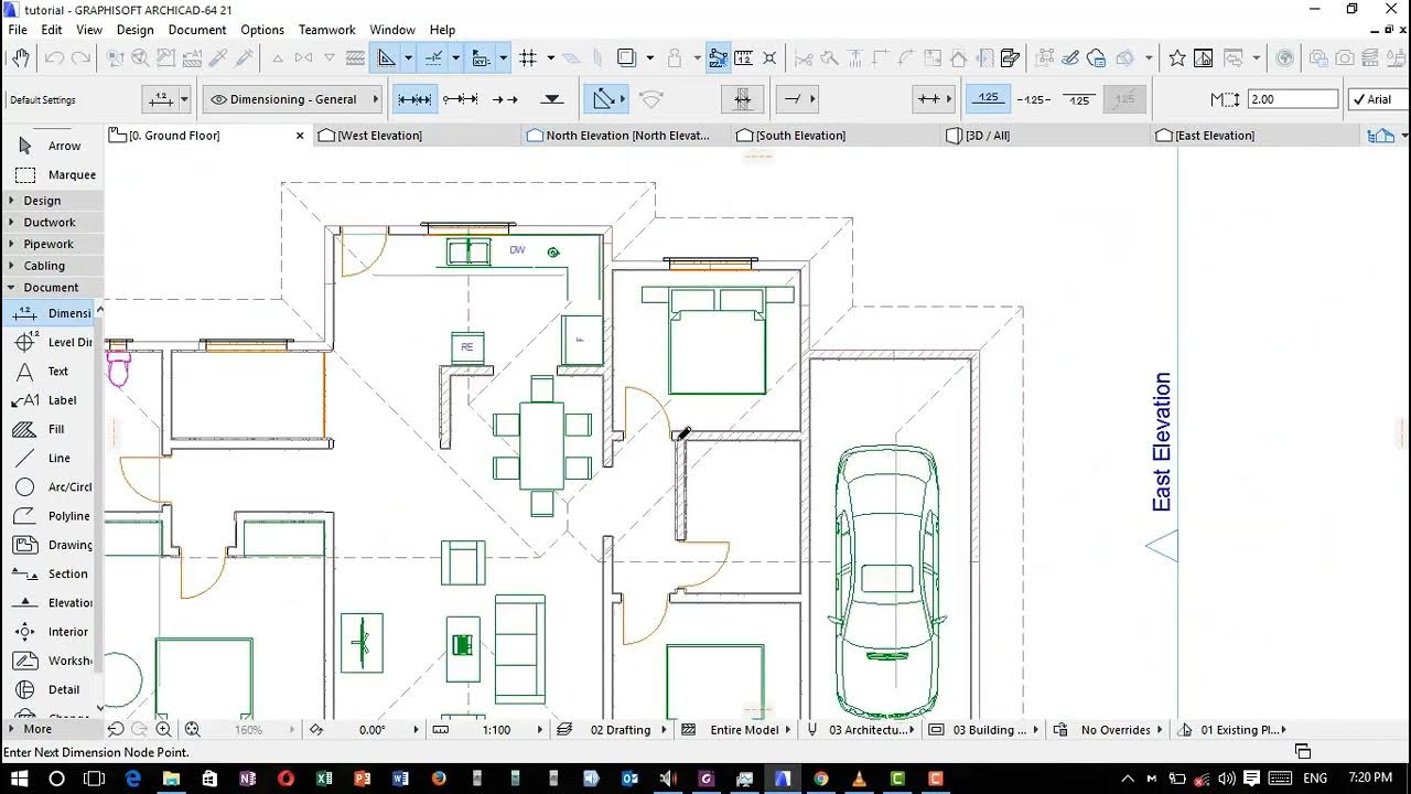 ArchiCAD For Beginners Part 7 Dimensioning Automatic and Manual: How to Dimension in ArchiCAD ...