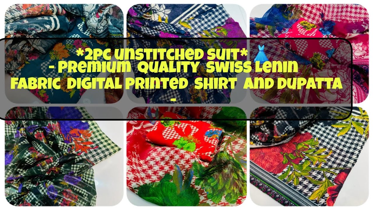 Premium quality swiss Lenin fabric digital printed shirt and Dupatta ...