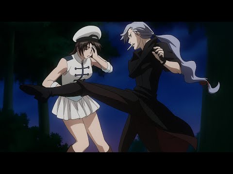 Belly punch anime. Girl kick in the stomach by black-shirt killer