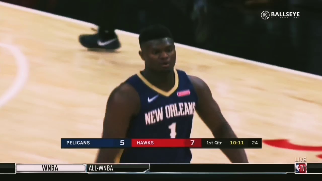 Zion Williamson first epic poster dunk in the NBA - YouTube