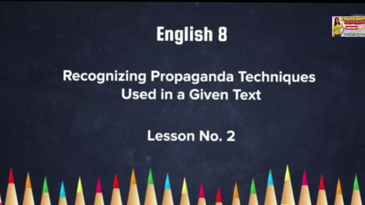 Recognizing Propaganda Techniques Used in a Given Text - YouTube