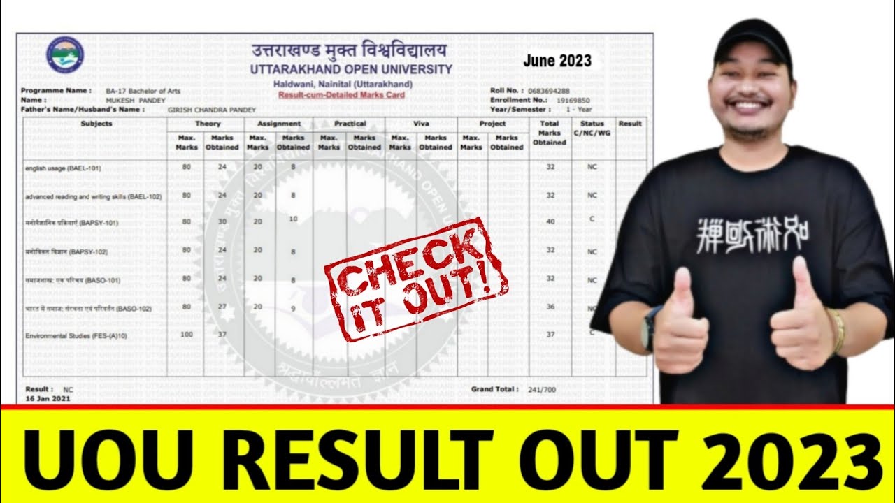 UOU RESULT 2023 | UOU RESULT UPDATE 2023 |UOU MBA, MCA ADMISSION 2023 ...