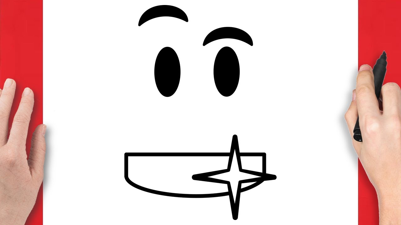How To Draw Shiny Teeth Face From Roblox - Step By Step Drawing - YouTube