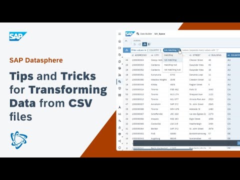 Tips and Tricks for Transforming Data from CSV Files: SAP Datasphere - YouTube