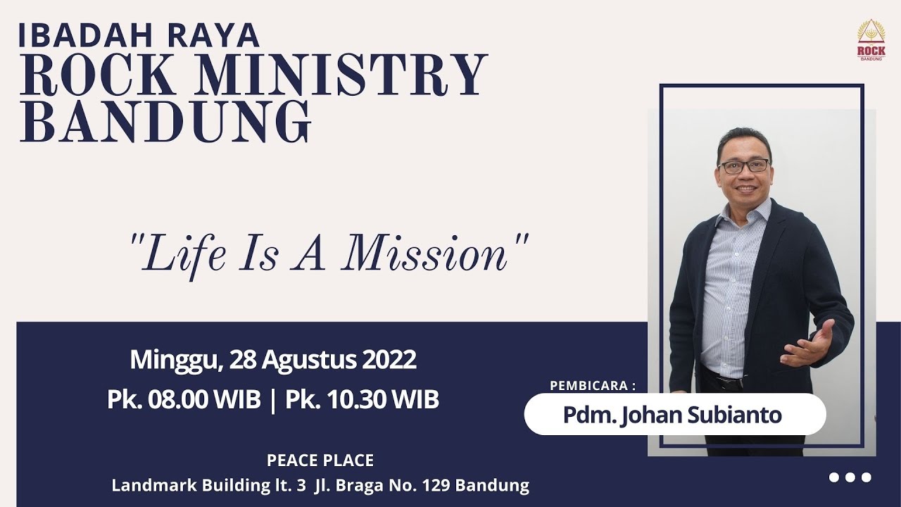 IBADAH RAYA 1 ROCK MINISTRY BANDUNG | PDM. JOHAN SUBIANTO | 28 AGUSTUS ...
