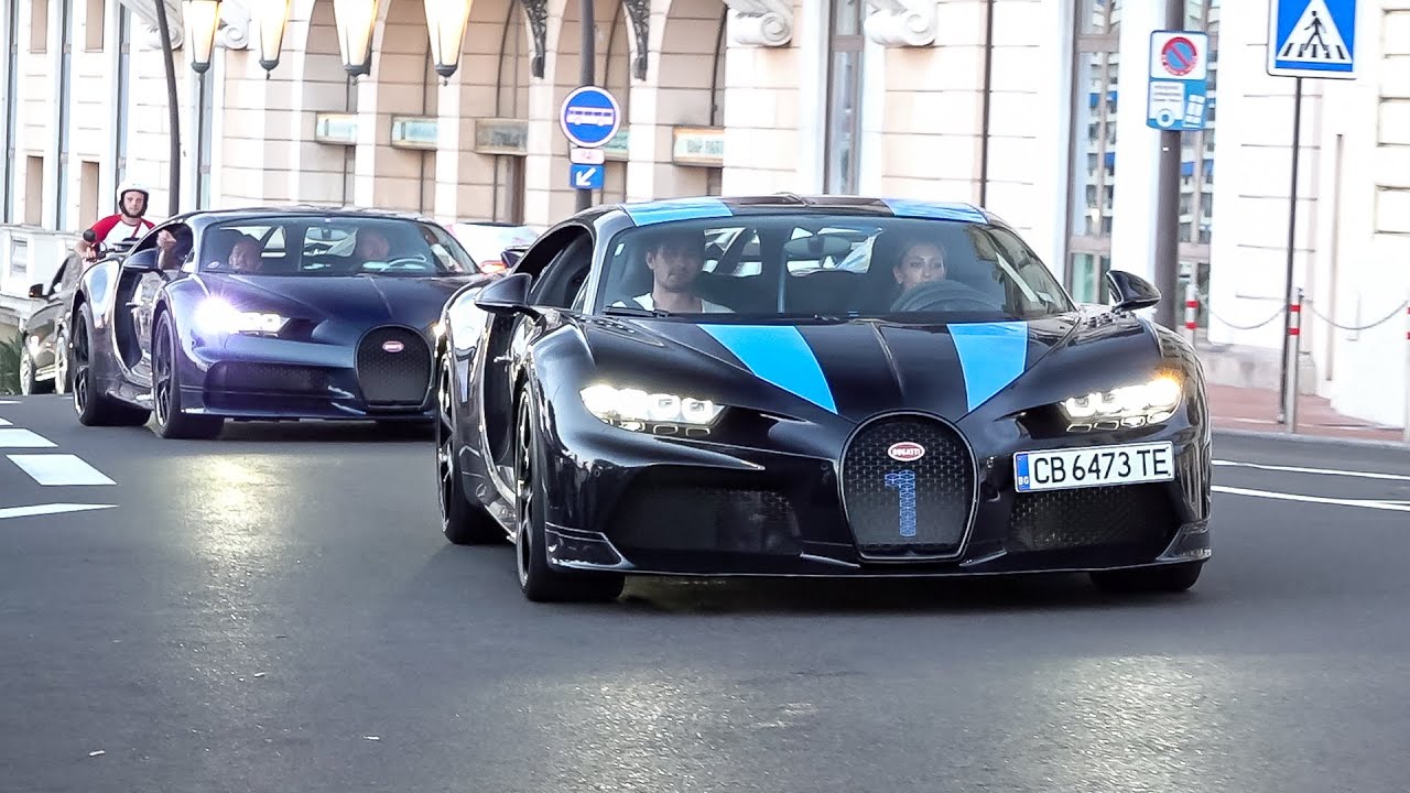 Bugatti Madness in Monaco ! Divo, Chiron SS 300+, Chiron Pur Sport, Veyron SS, Chiron 110 Ans ...