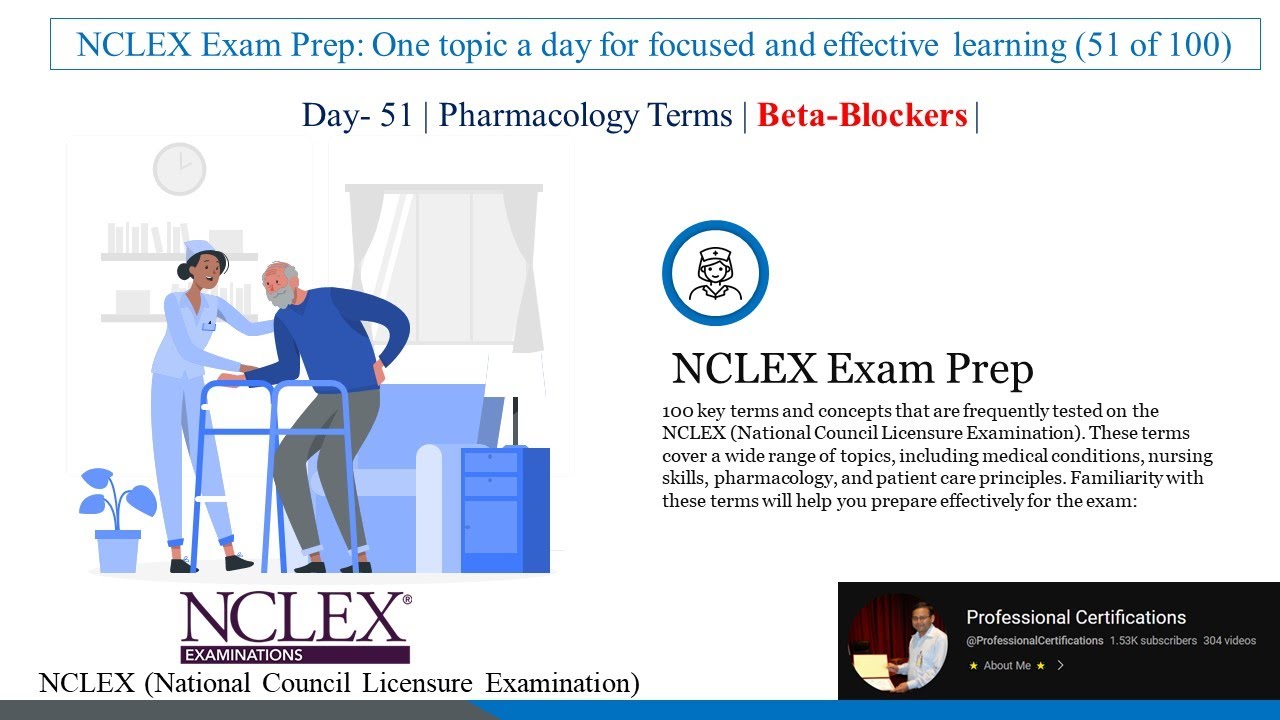 NCLEX Exam Prep: 051 Beta-Blockers - YouTube