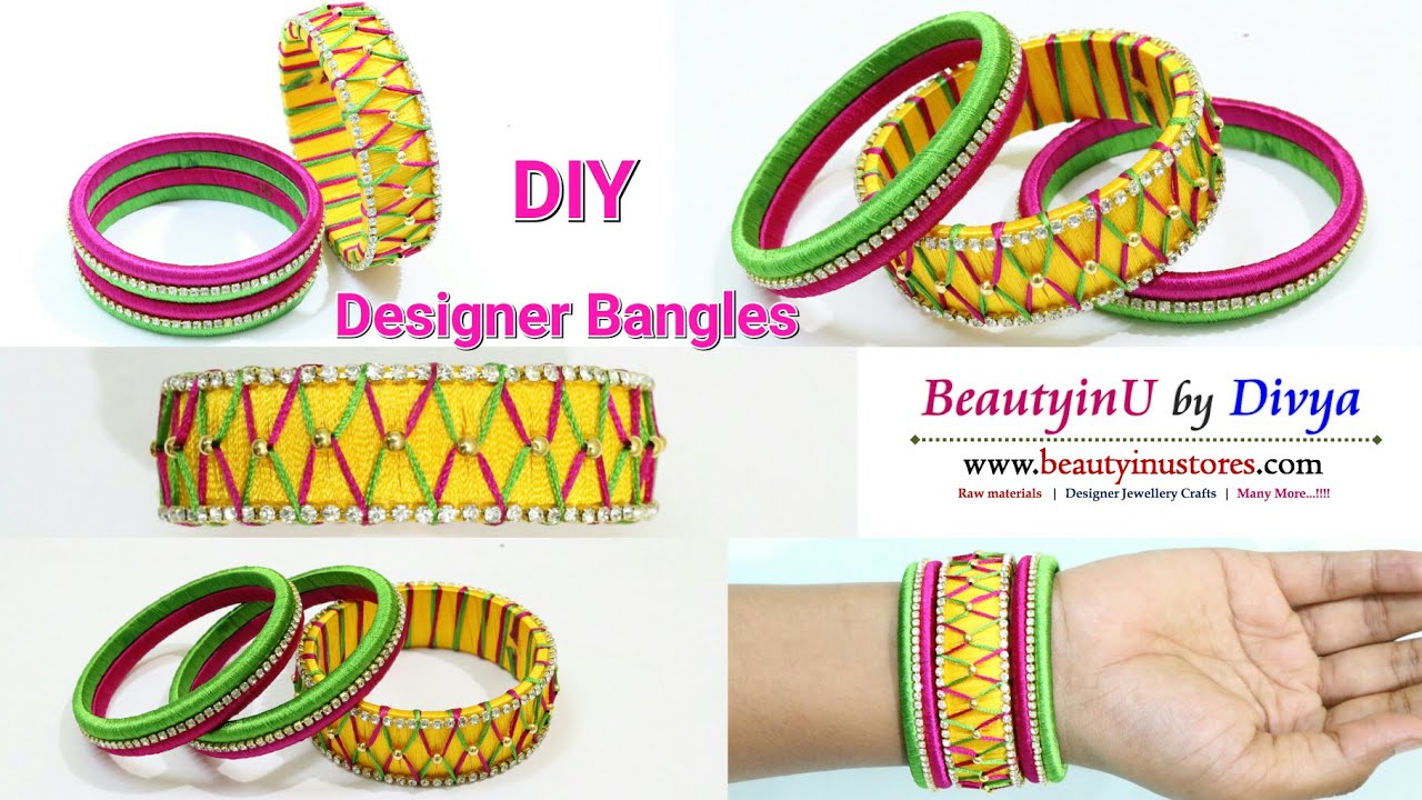 How To Make Designer Silk Thread Bangles at Home | Designer Bangle | Tutorial |Silk Thread ...