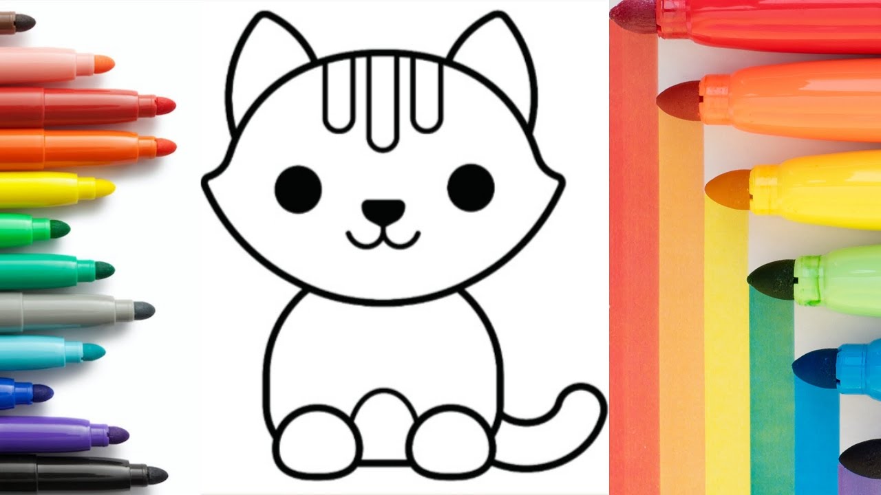Menggambar Dan Mewarnai kucing || Drawing and coloring cats - YouTube