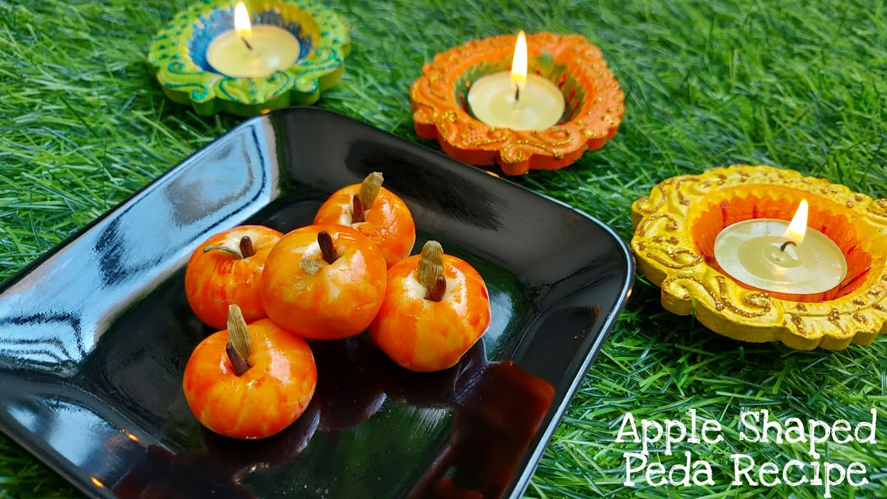 Apple Peda Recipe | Diwali Special Milk Powder Apple Peda | Meal ...