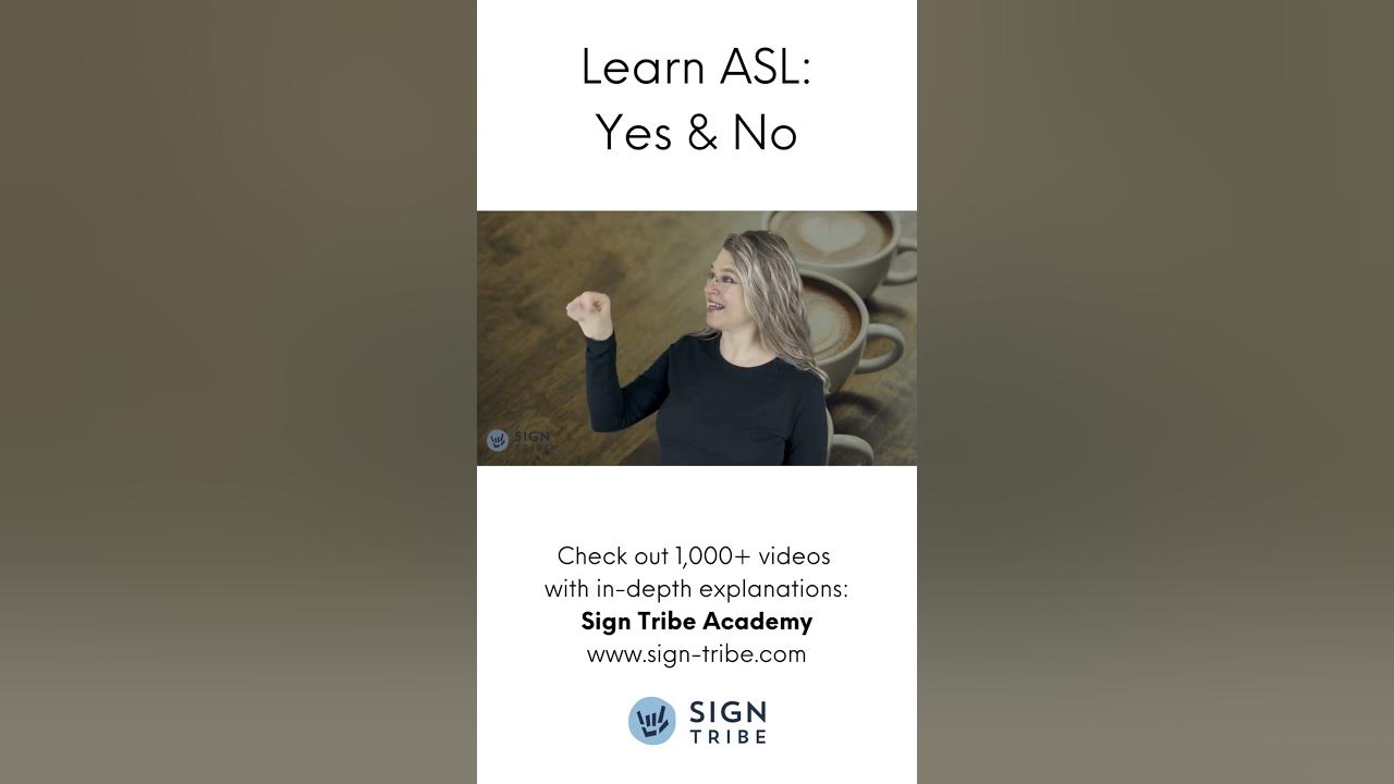Yes + No American Sign Language (ASL) / Sign Tribe Academy / Dr. Luanne Sailors - YouTube