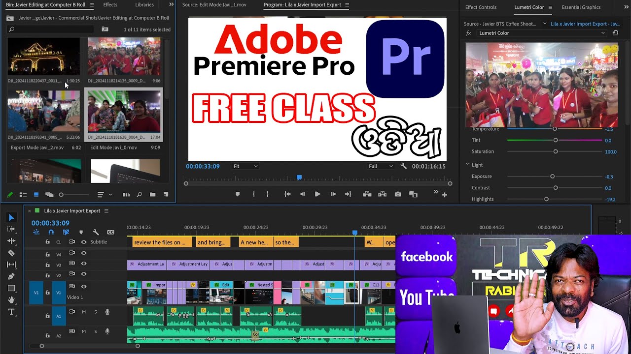 Adobe Premiere Pro free Tutorial Class 1 | Master Class in Odia | Free ...