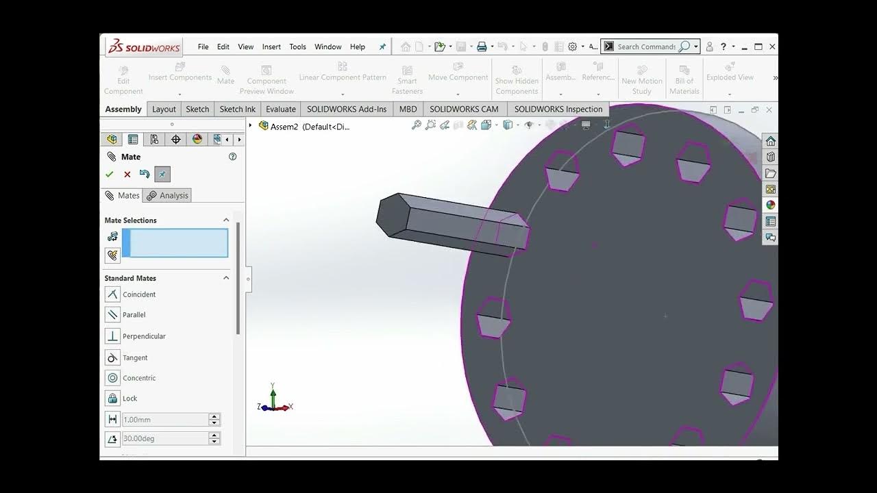 Assembly Circular component patterns - YouTube