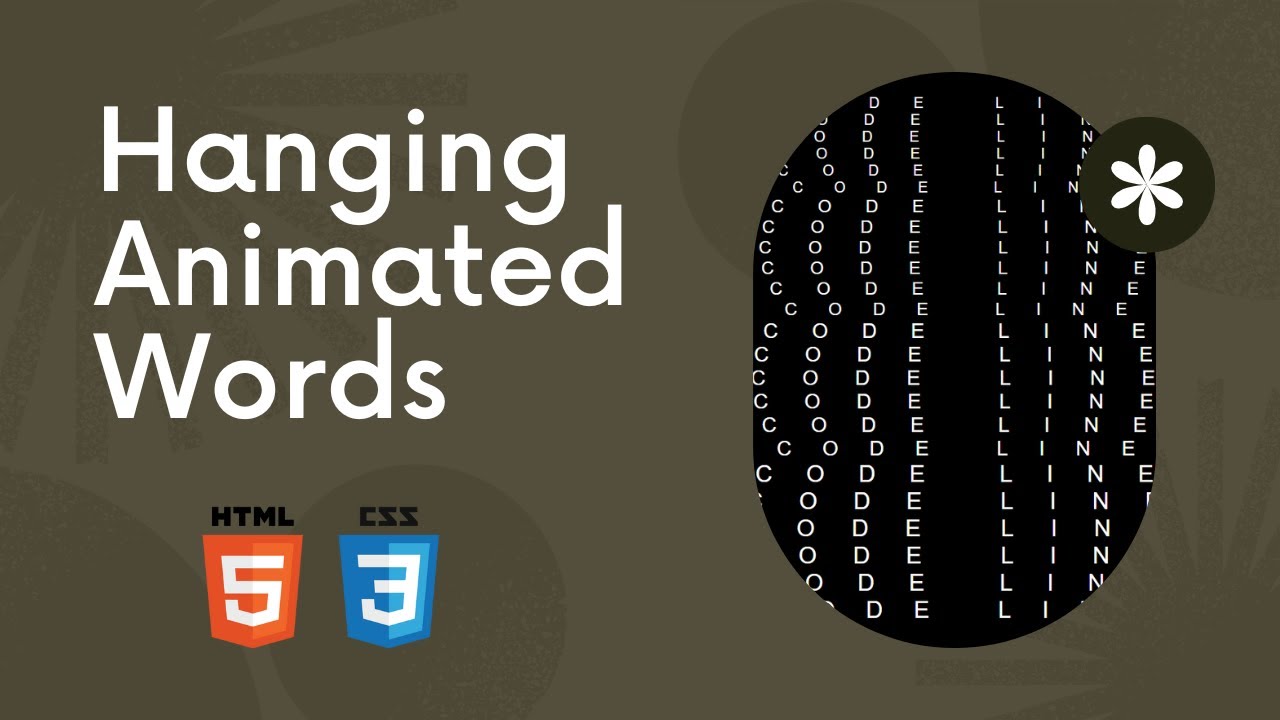 Hanging Animated Words using HTML and CSS - YouTube