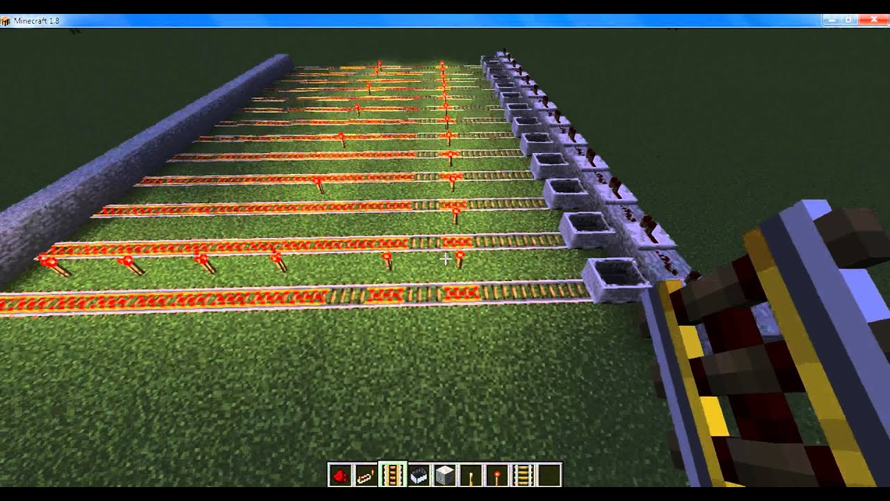 Cool Redstone Creation in Minecraft: Minecart wave - YouTube